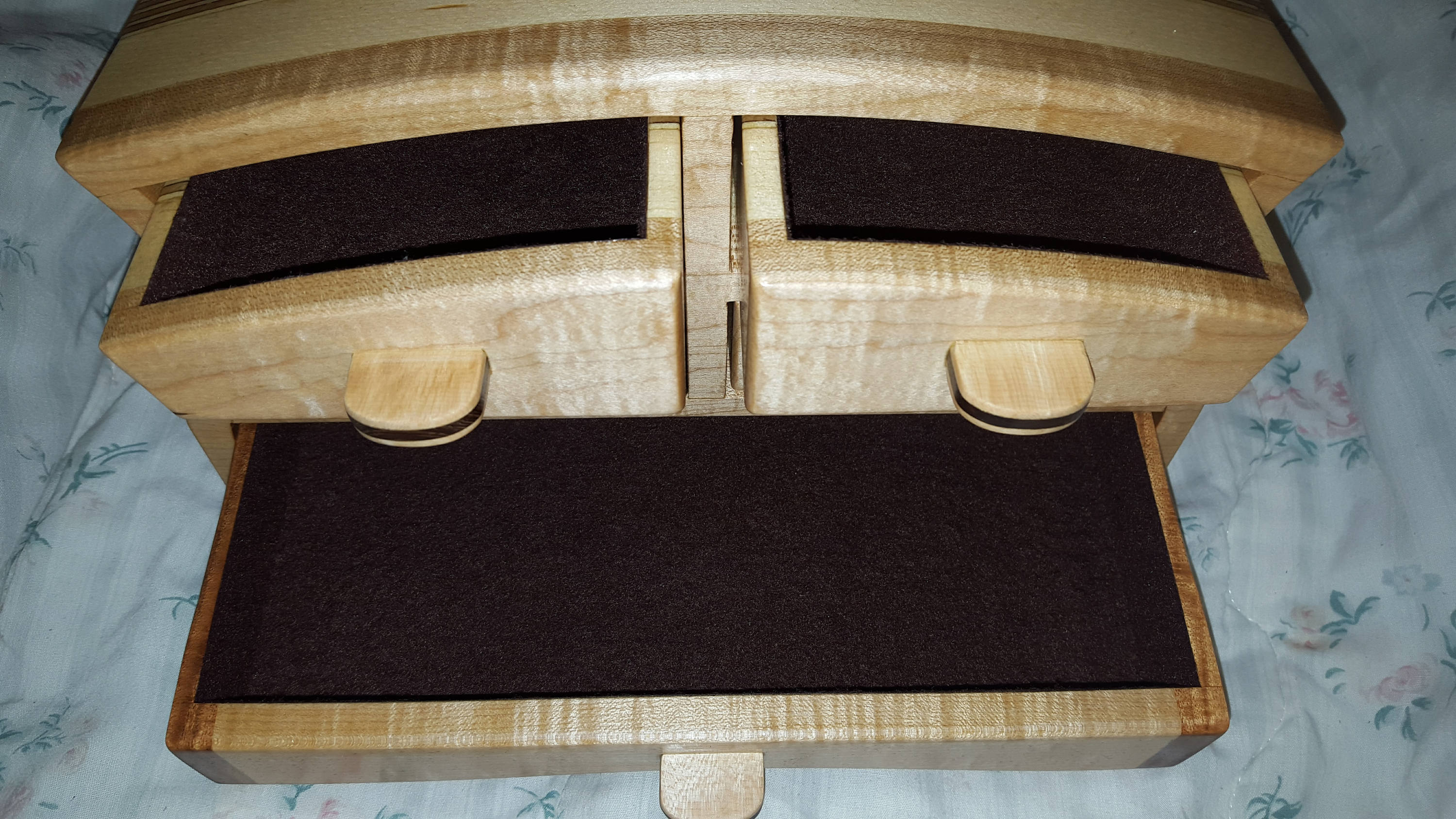 Jewelry box made from quilted maple,patagonia rosewood,wenge, pine,and ...