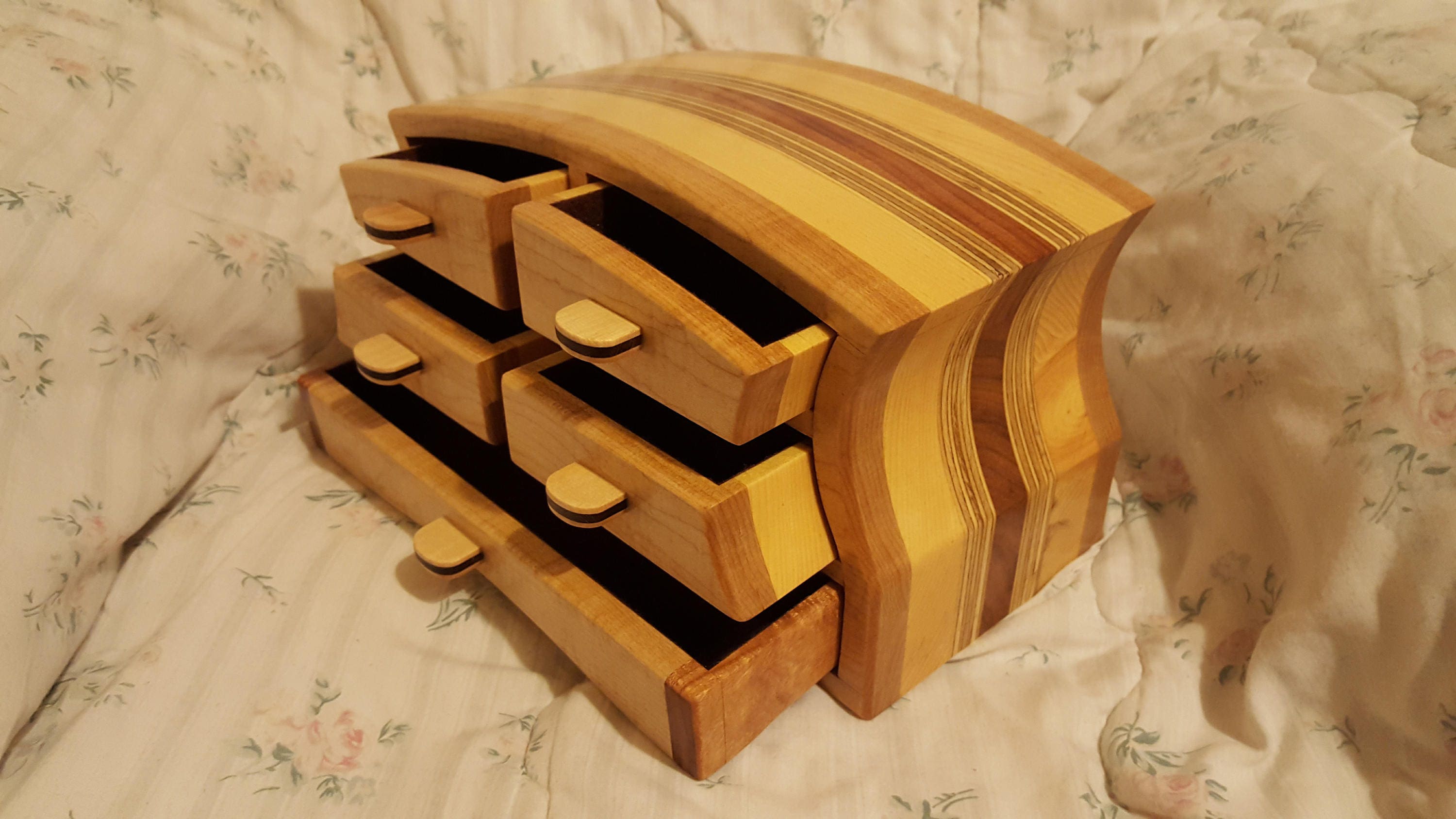 Jewelry box made from quilted maple,patagonia rosewood,wenge, pine,and ...