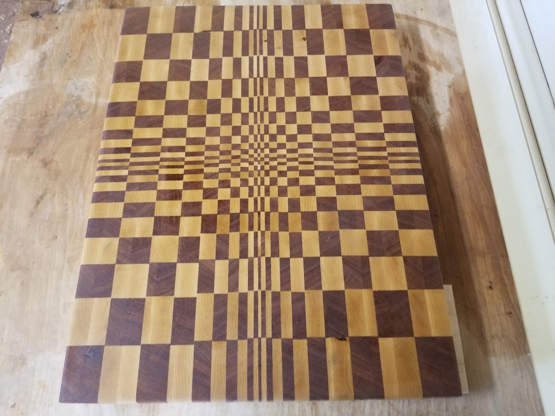 Optical Illusion Butcher Block/cutting Board Made From Mahogany and ...