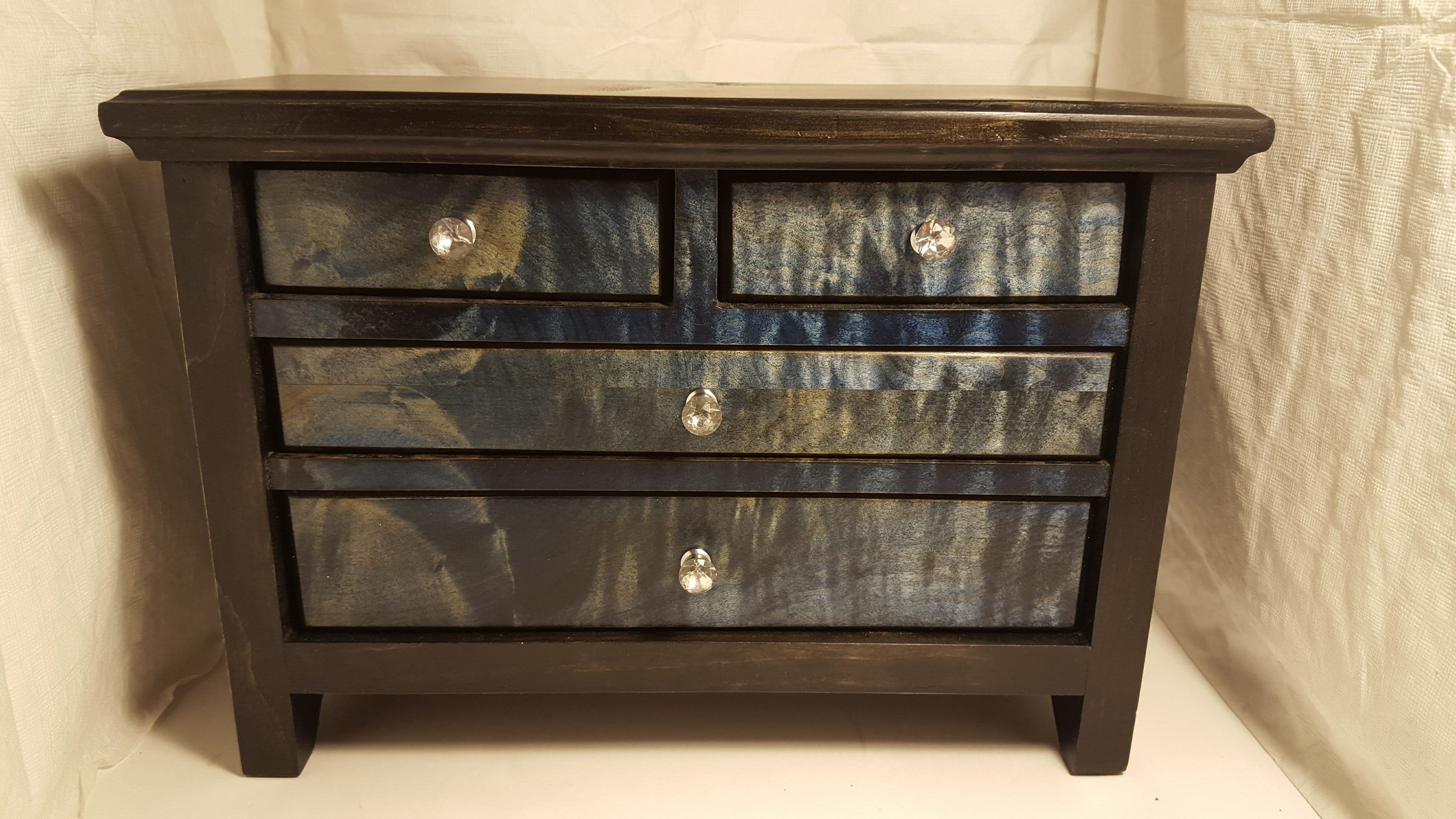 Jewelry box made from quilted maple and pine