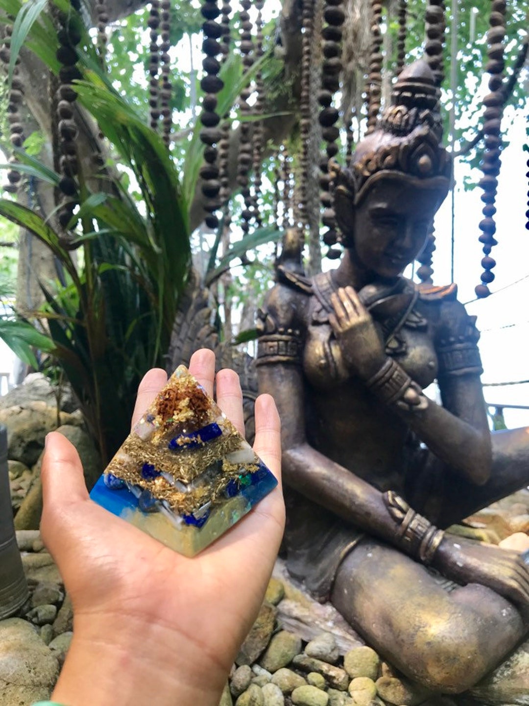 Sky Goddesses Rudraksha Orgonite® Orgone Pyramid for Creativity, Truth & Self-expression - Etsy