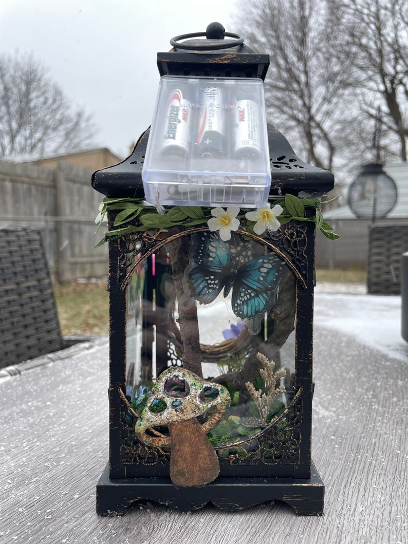 Lantern With Miniature Forest Inside, Light up Forest Lantern, Forest ...