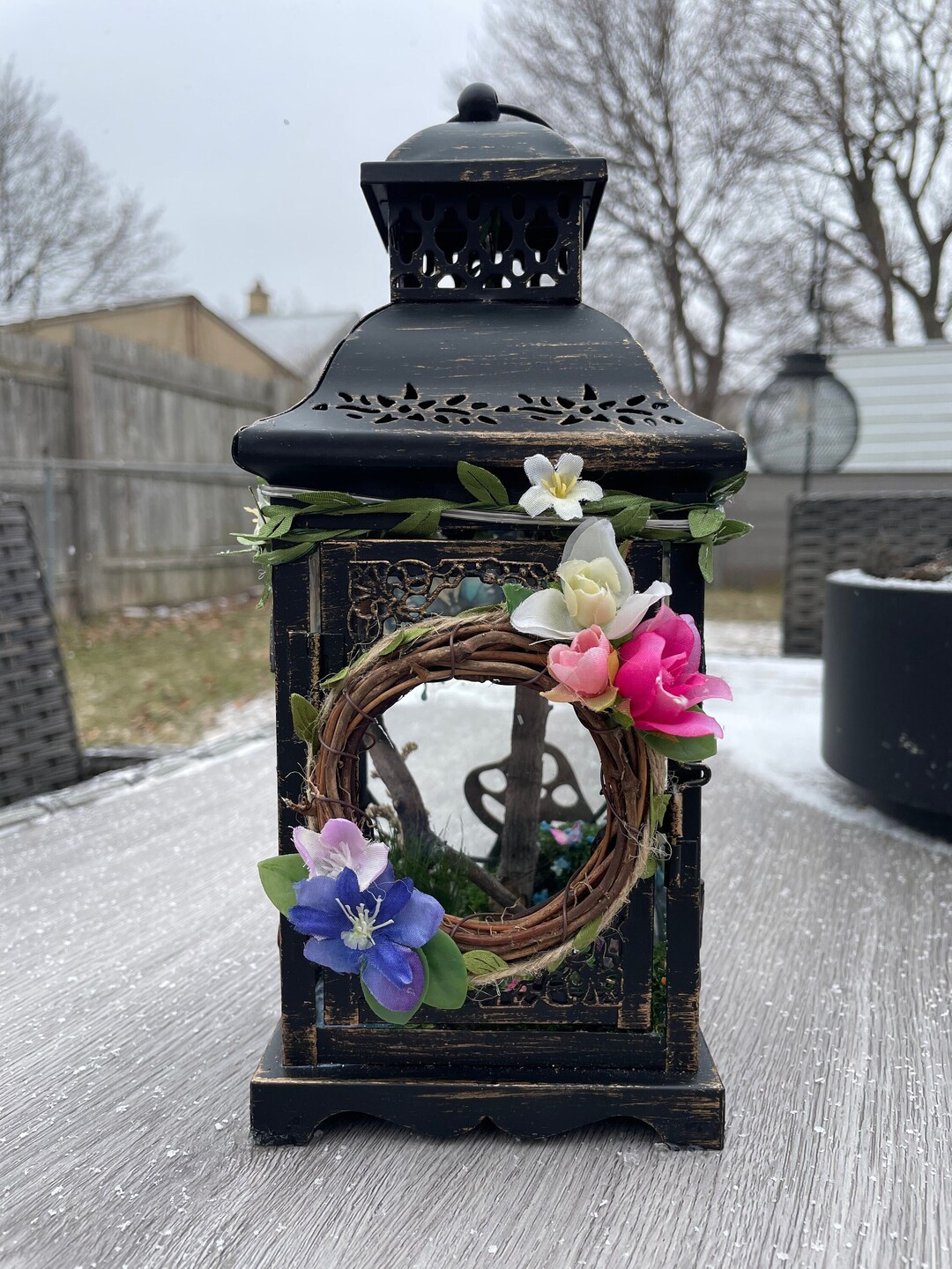 Lantern With Miniature Forest Inside, Light up Forest Lantern, Forest ...