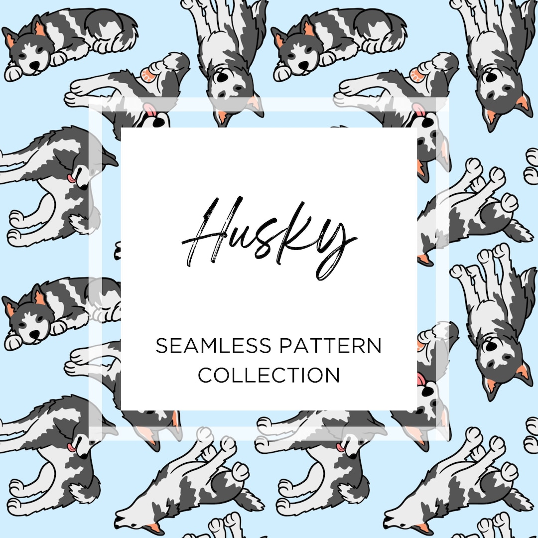 Husky Pattern Collection - Seamless Digital Art Pattern - PNG - JPEG ...