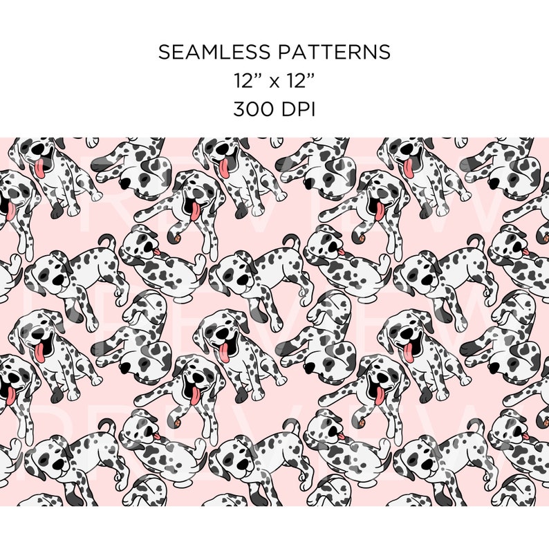 Dalmatian Pattern Collection - Seamless Digital Art Pattern - PNG ...