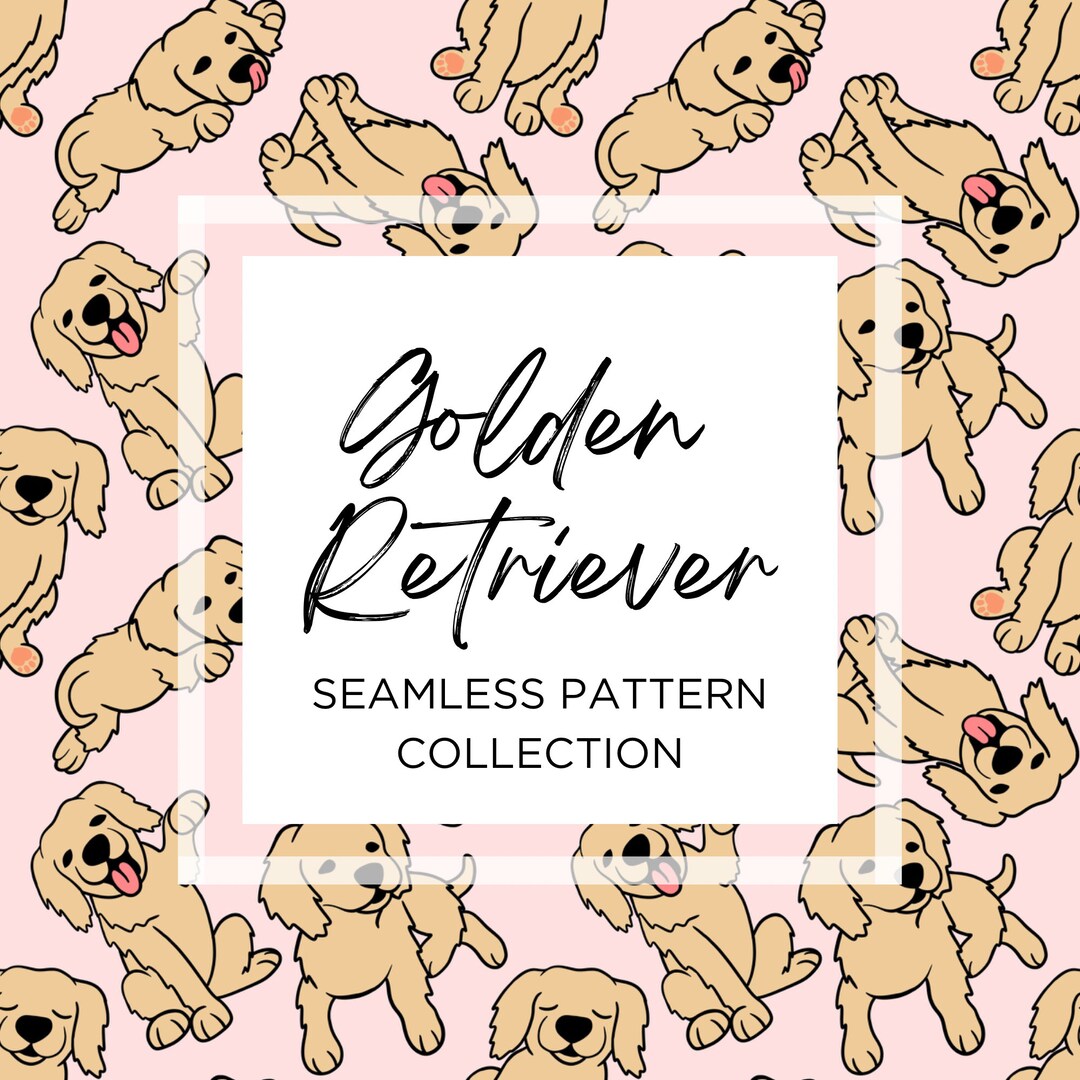 Golden Retriever Pattern Collection - Seamless Digital Art Pattern ...
