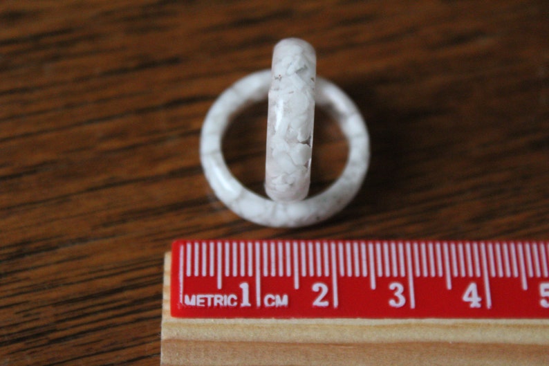 Howlite Ring White Precious Crystals Raw Stone Band | Etsy
