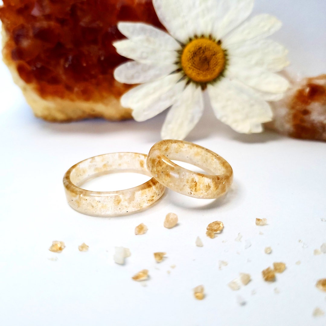 Citrin Ringe Schmuck Set Edelsteine Rohstein Band Glück - Etsy.de