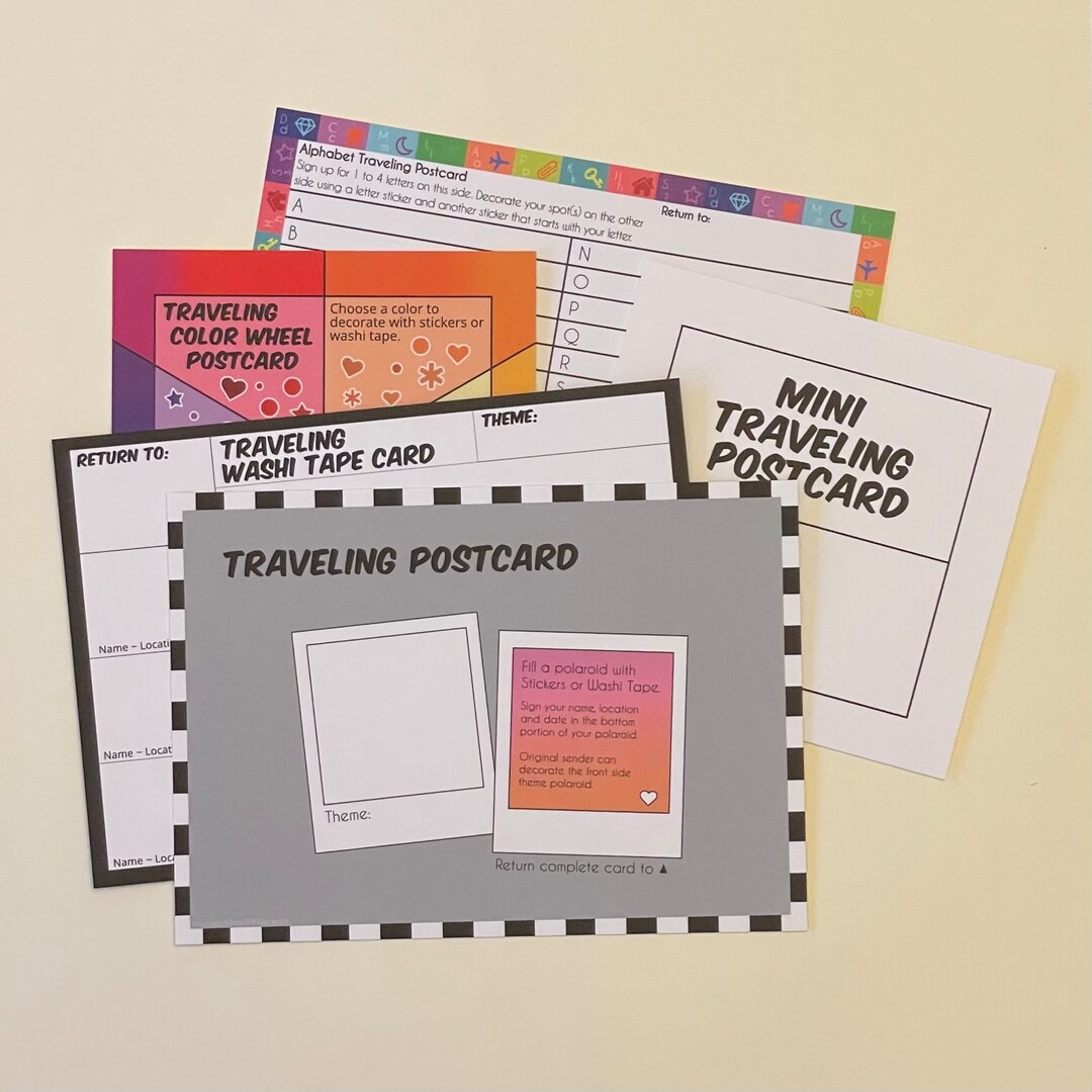 Traveling Postcards Variety Pack of 5 - Etsy