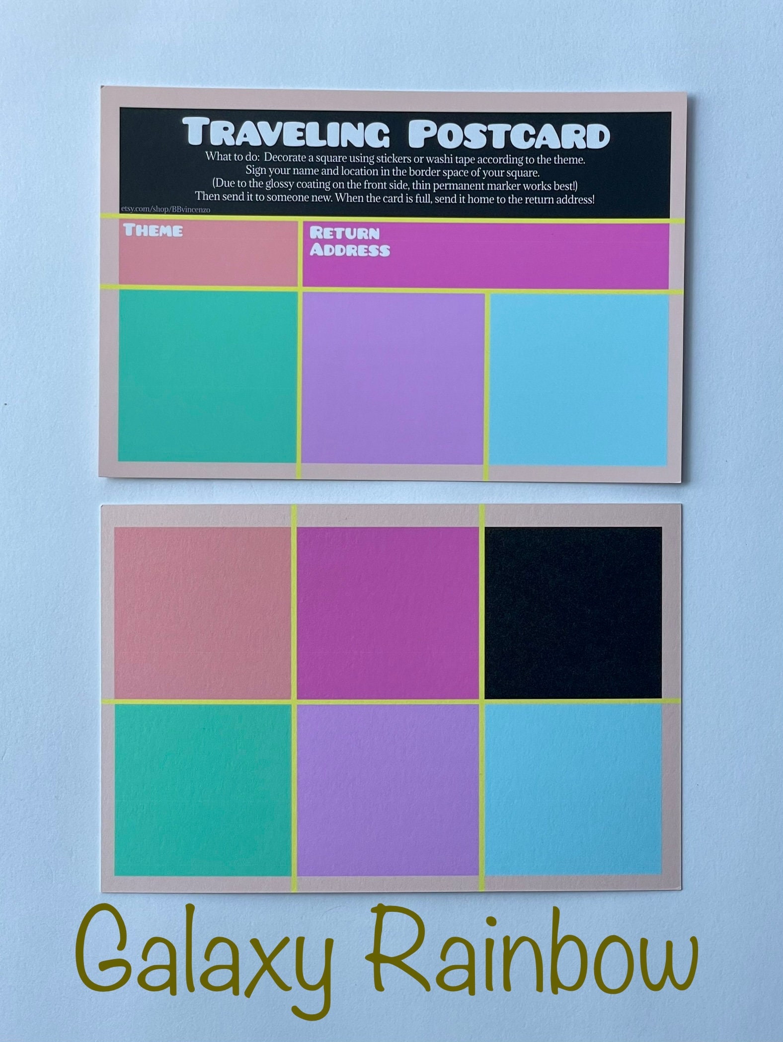 Color Block Traveling Postcards - Etsy