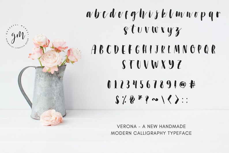 SALE! Verona Script - Handwritten Font - Brush Letter Font ...