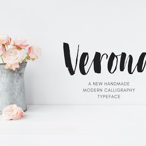 SALE! Verona Script - Handwritten Font - Brush Letter Font ...