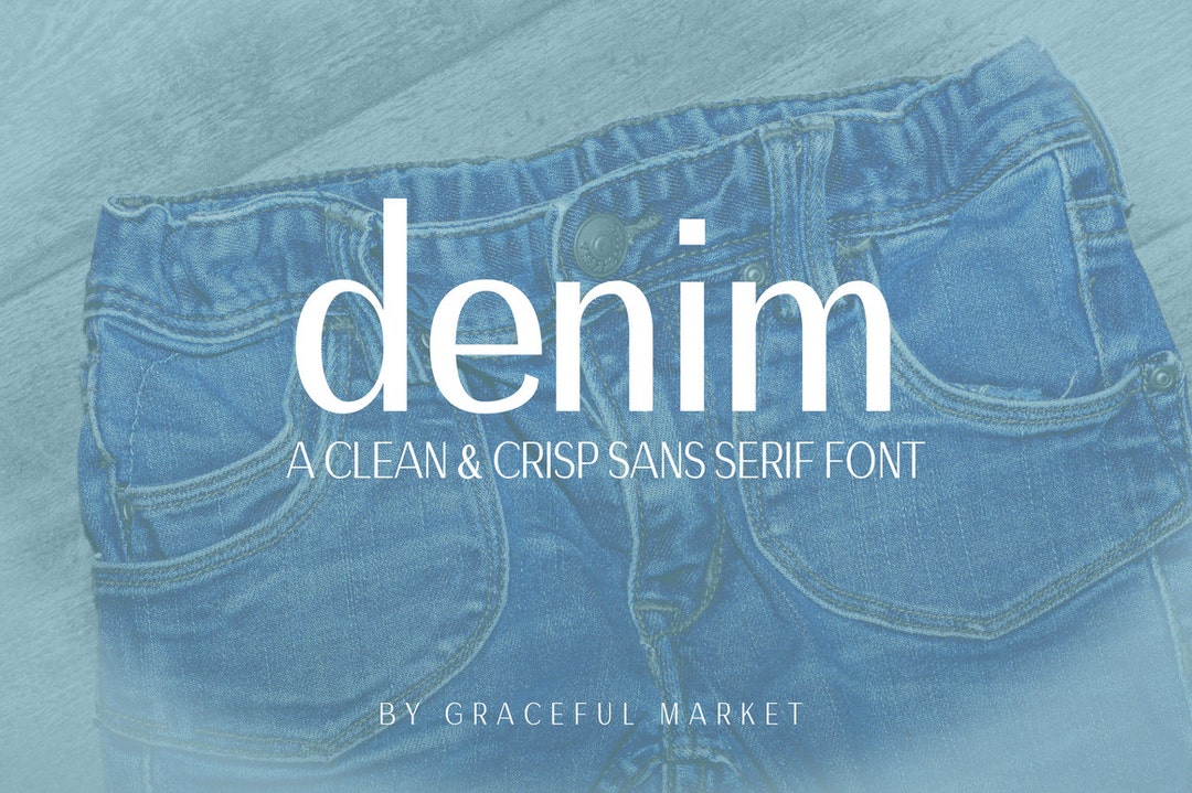 Denim Sleek Sans Serif Font Classic Blogger Logo - Etsy