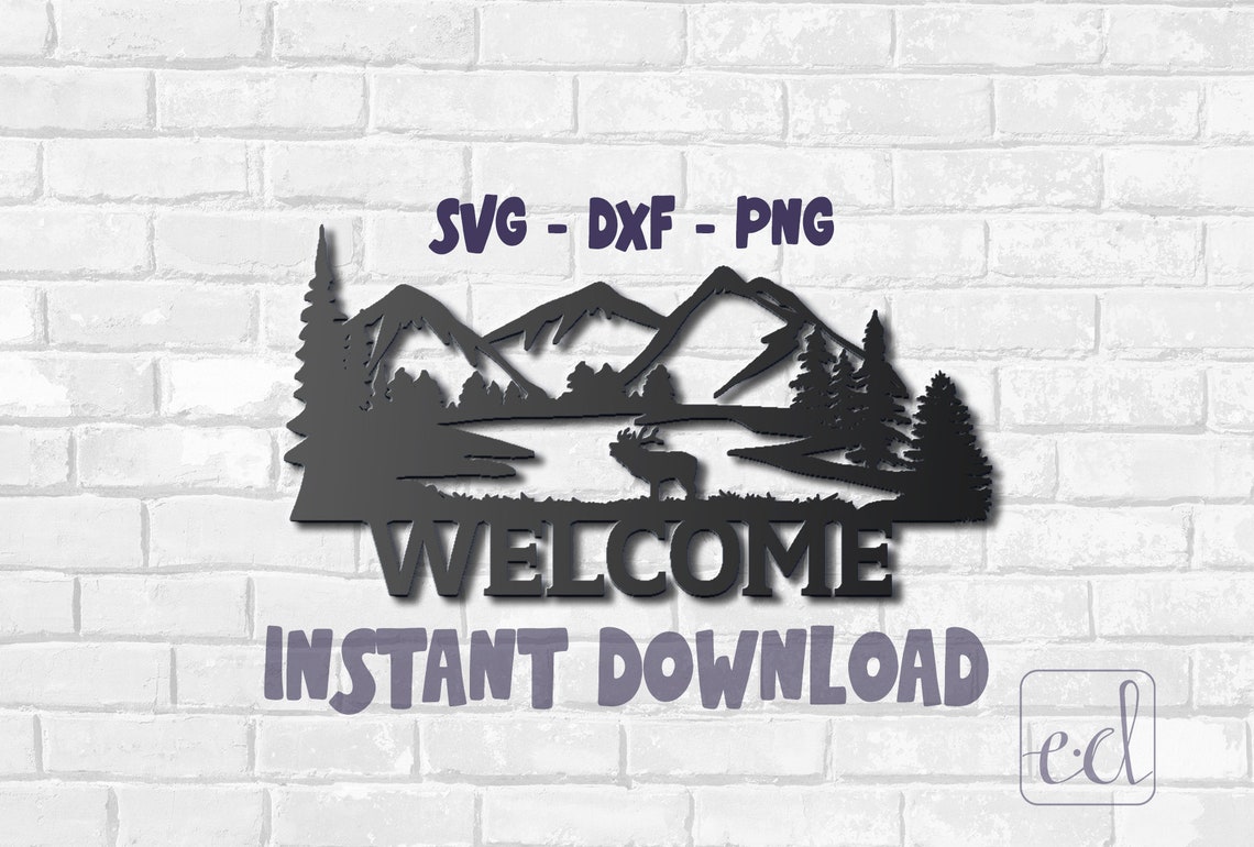CNC Files Welcome Sign, Cnc Plasma Dxf Files, Cut File, Elk Sign, Metal ...