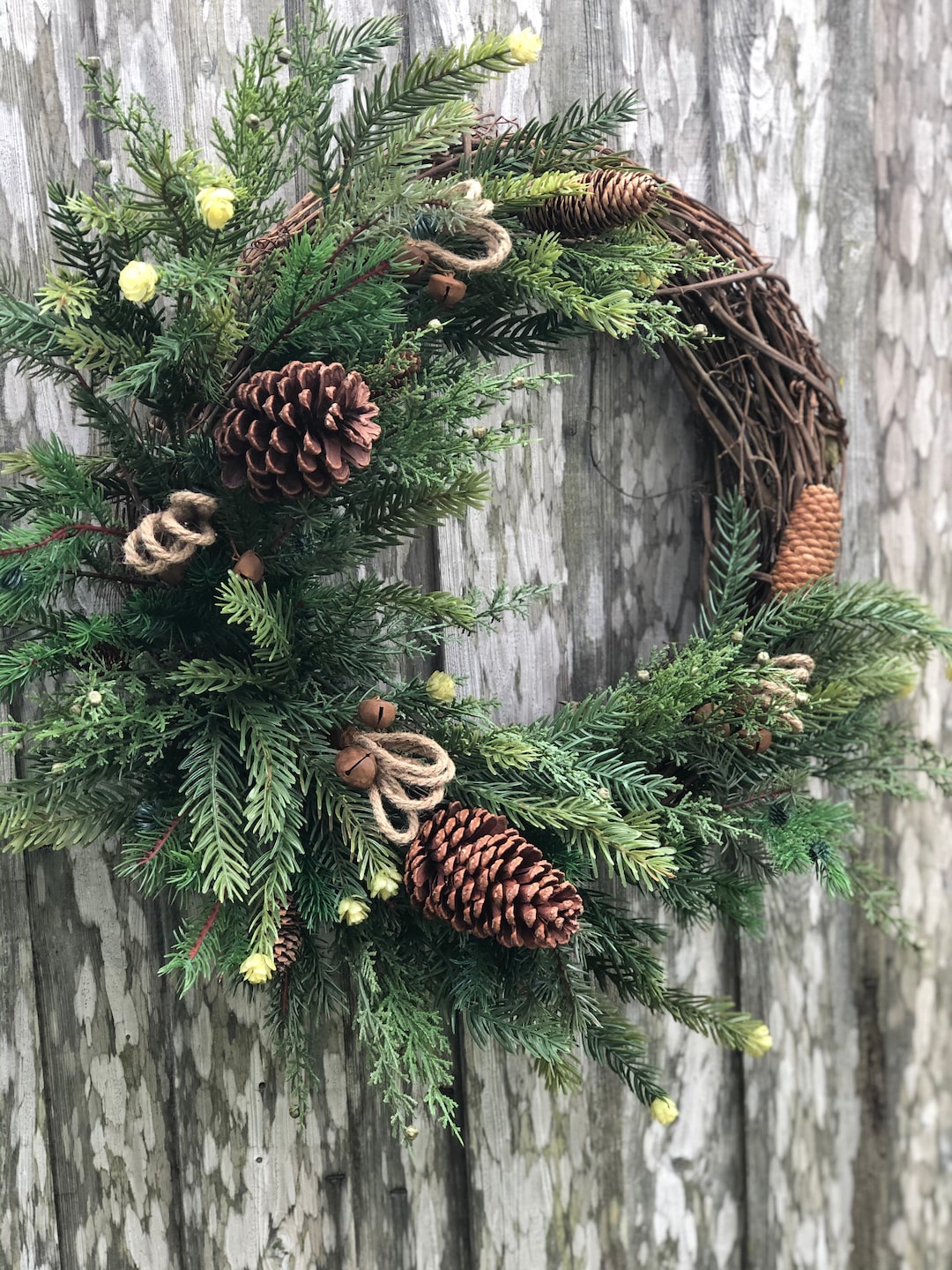 Rustic Christmas Wreath for Front Door Farmhouse Christmas - Etsy