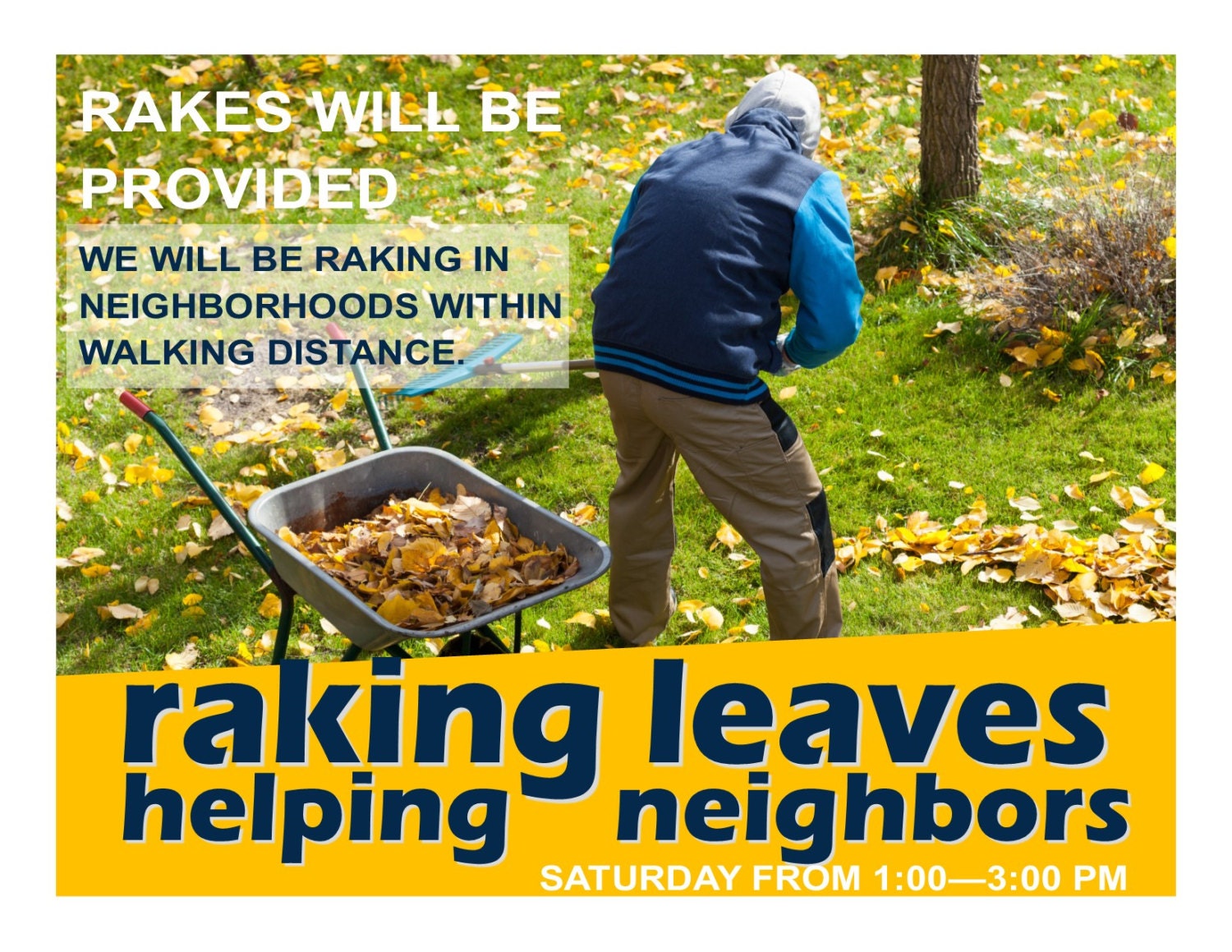 Raking Leaves - Program Advertisement - Text Fully Editable - Etsy