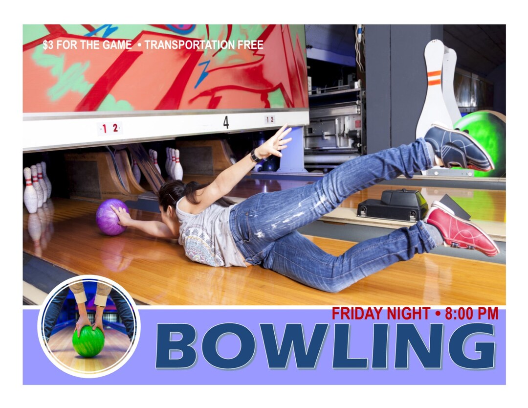 Bowling - Program Advertisement - Text Fully Editable - Etsy