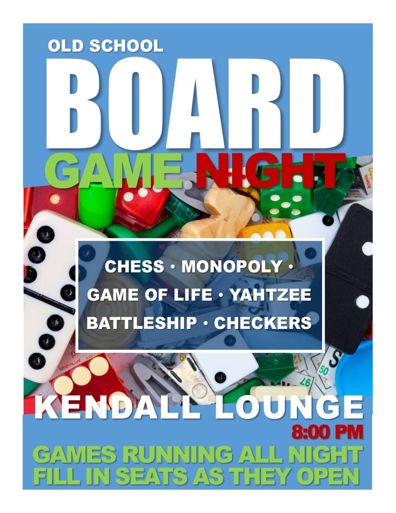 Board Game Night - Program Advertisement - Text Fully Editable - Etsy