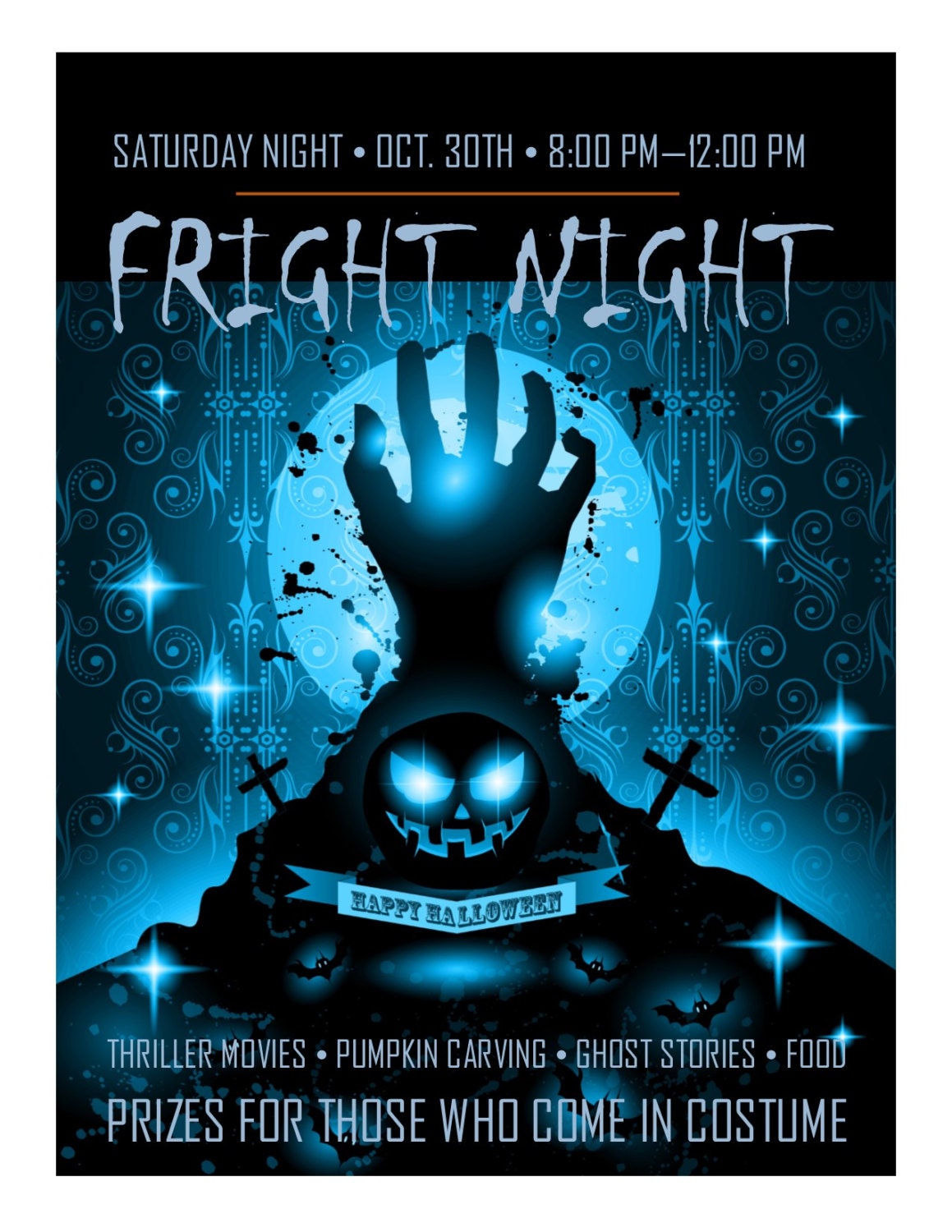 Fright Night - Program Advertisement - Fully Editable - Etsy