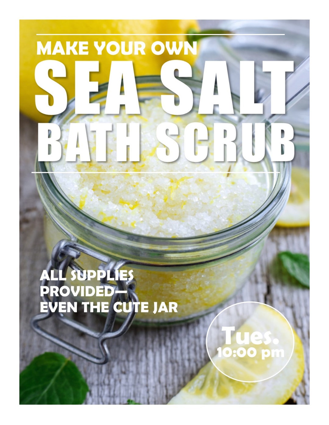 Sea Salt Bath Scrub - Program Advertisement - Text Fully Editable - Etsy