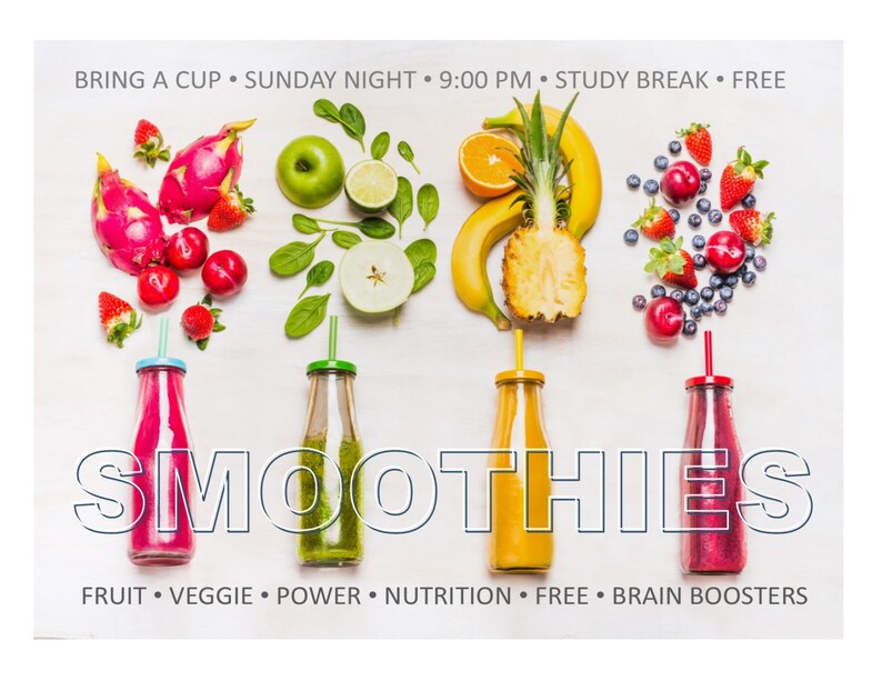 Smoothies - Program Advertisement - Text Fully Editable - Etsy