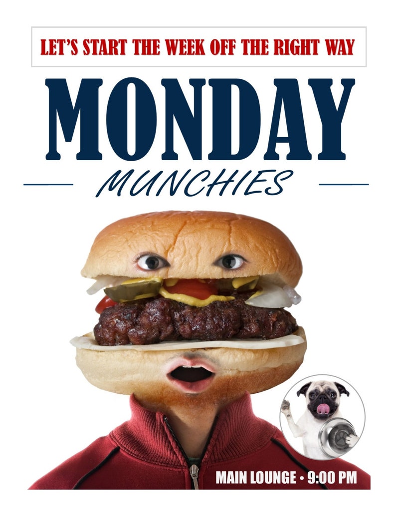 Monday Munchies - Program Advertisement - Text Fully Editable - Etsy