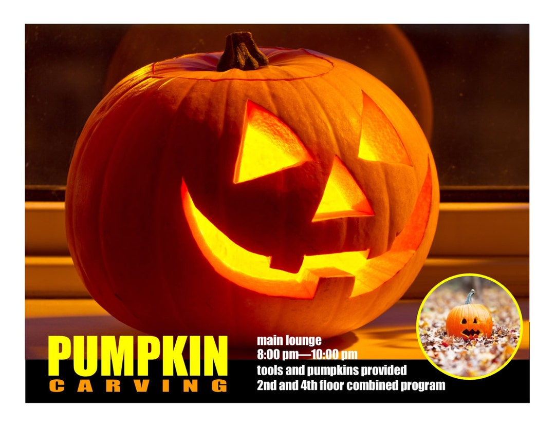 Pumpkin Carving 2 - Program Advertisement - Text Fully Editable - Etsy