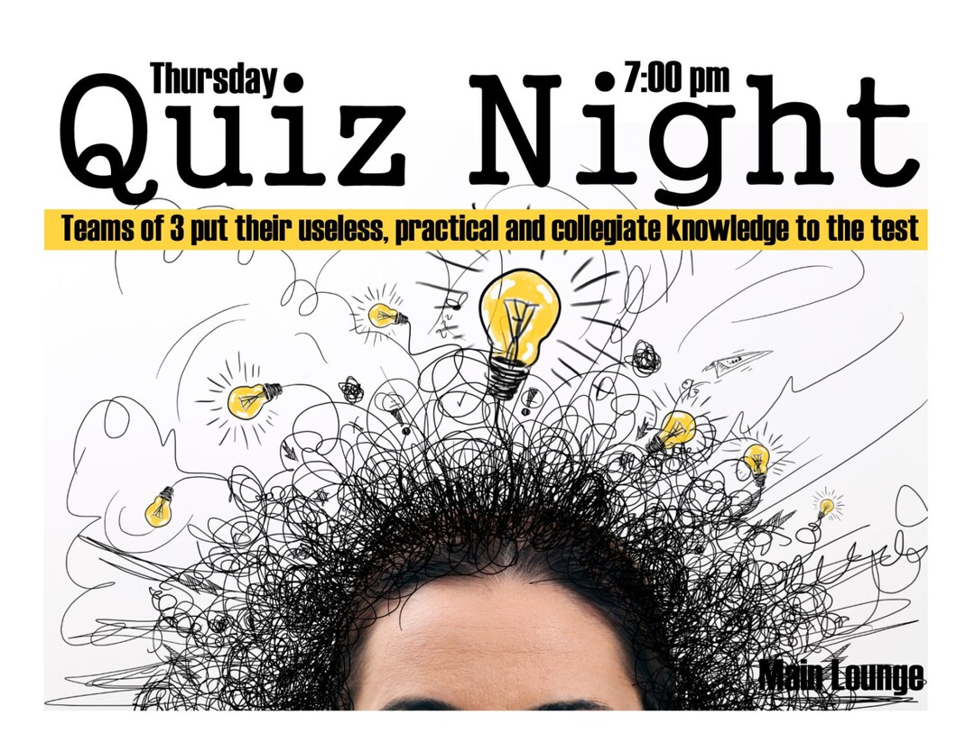 Quiz Night - Program Advertisement - Text Fully Editable - Etsy