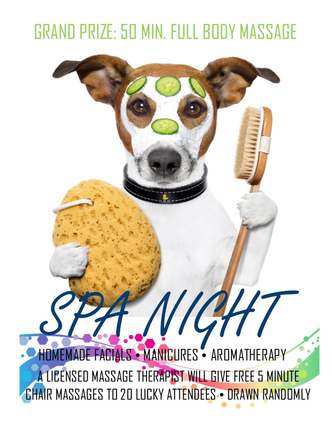 Spa Night - Program Advertisement - Fully Editable - Etsy