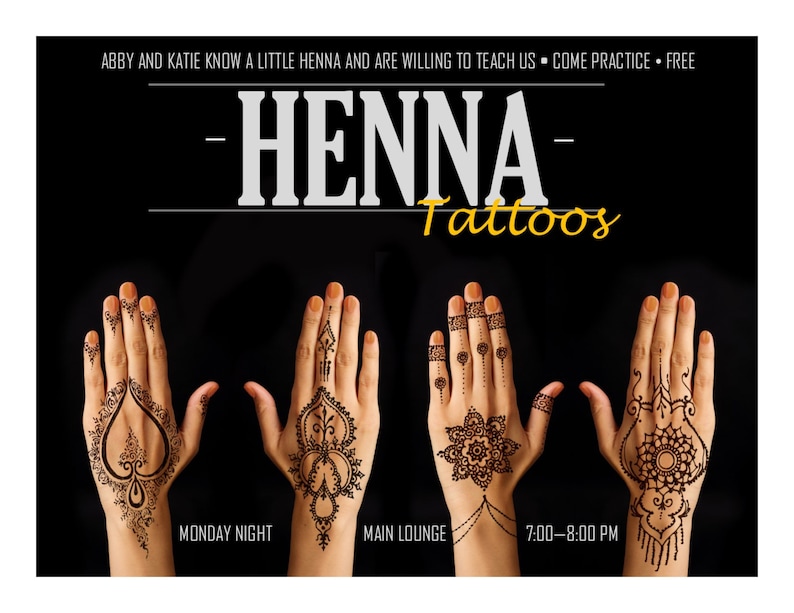 Henna Tattoos - Program Advertisement - Fully Editable - Etsy