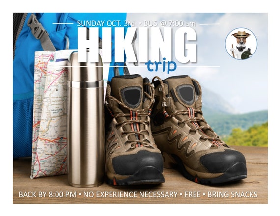 Hiking Trip Program Advertisement Text Fully Editable | Etsy