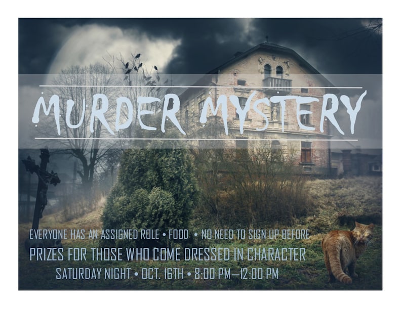 Murder Mystery Program Advertisement Text Fully Editable - Etsy