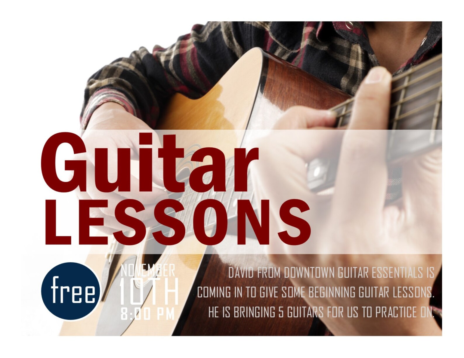 Guitar Lessons - Program Advertisement - Text Fully Editable - Etsy
