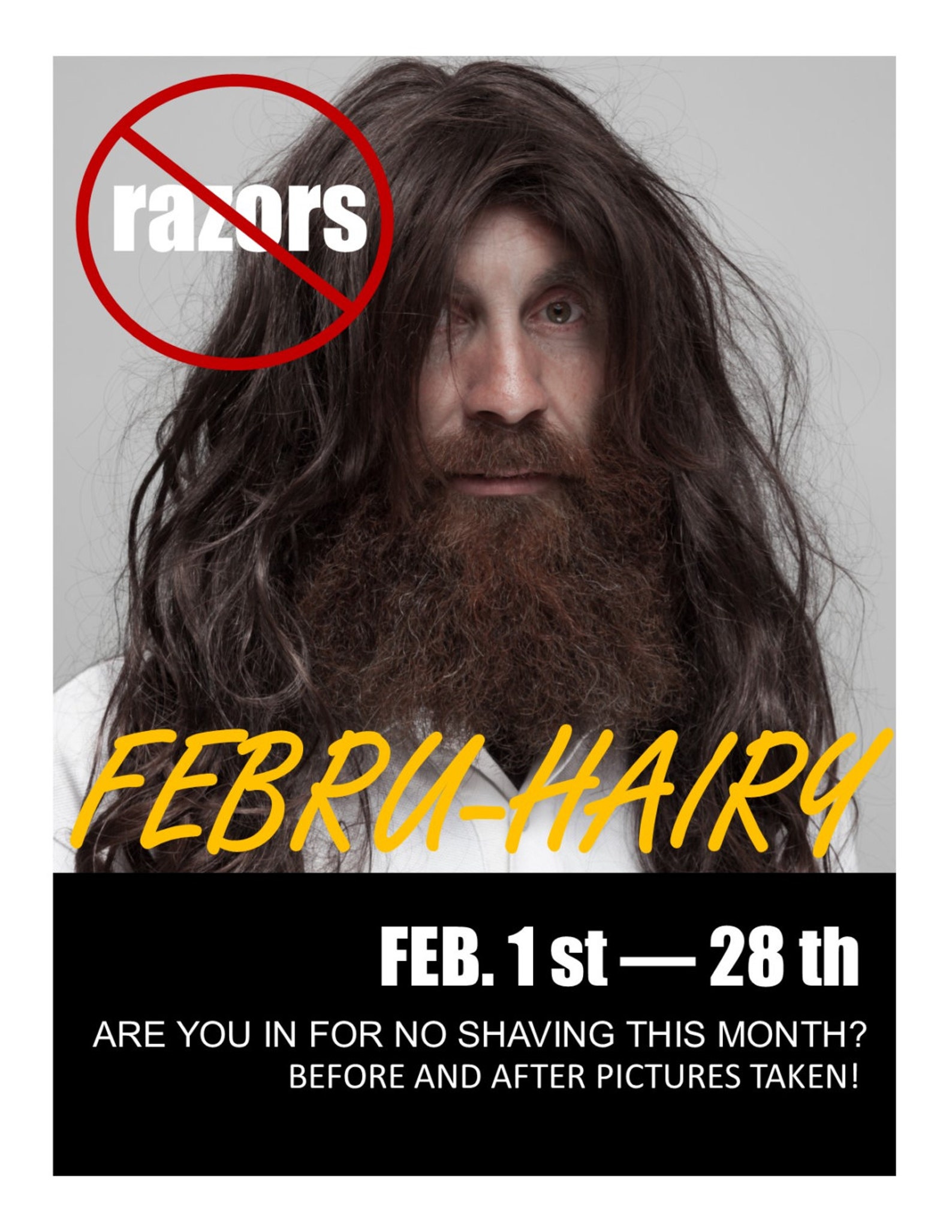 Febru-hairy - Program Advertisement - Text Fully Editable - Etsy