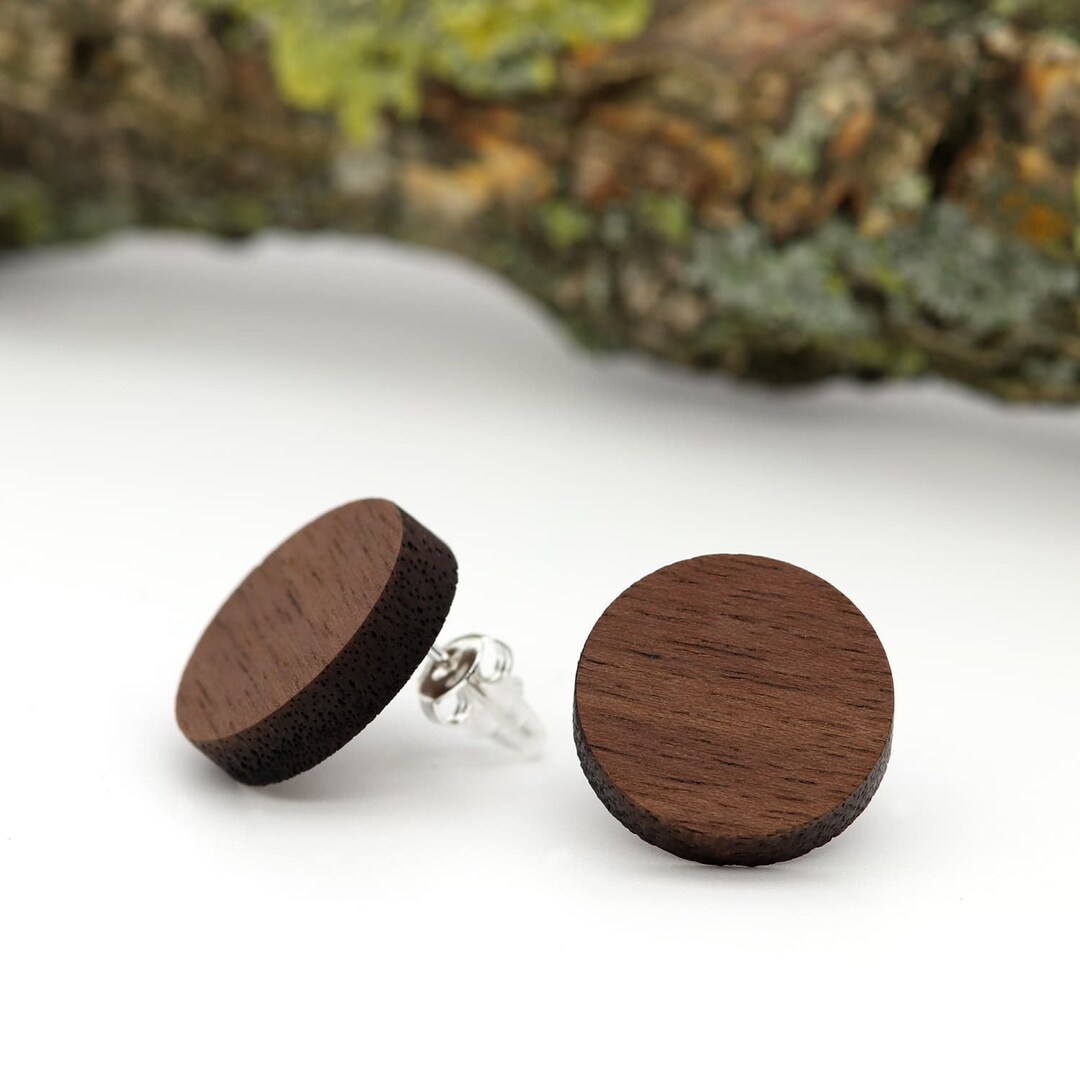 Wood Earrings | Wood Jewelry | Walnut | sterling Silver 925 | handmade ...