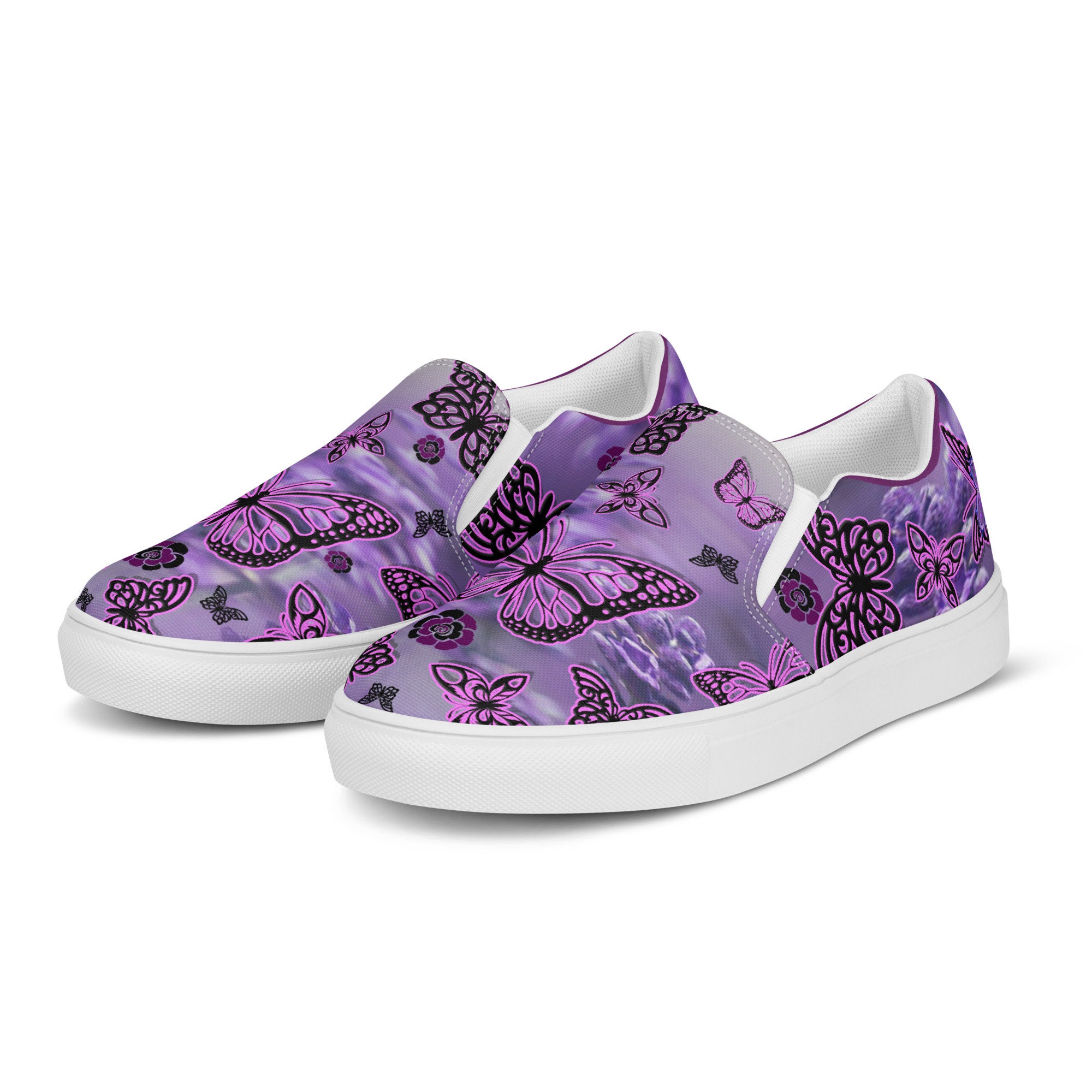 Butterfly, Butterflies Fashion Design Colorful Shoe, Patterned Women’s ...
