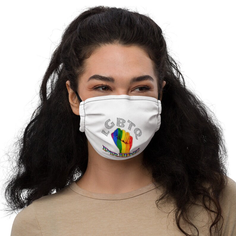LGBTQ Pride Black Premium Face Mask. Lesbian Gay LGBTQ - Etsy