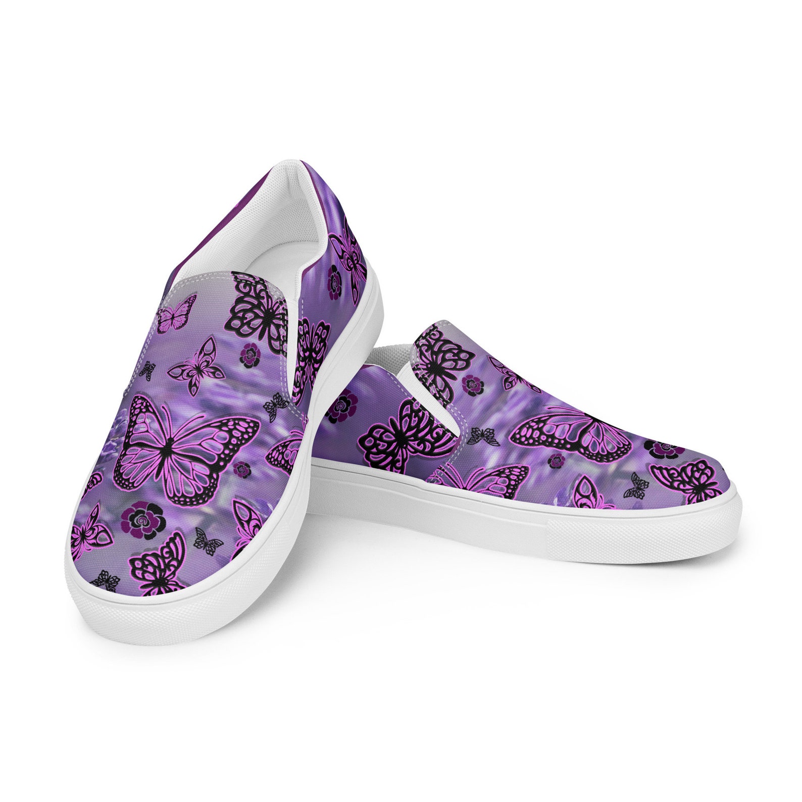 Butterfly, Butterflies Fashion Design Colorful Shoe, Patterned Women’s ...