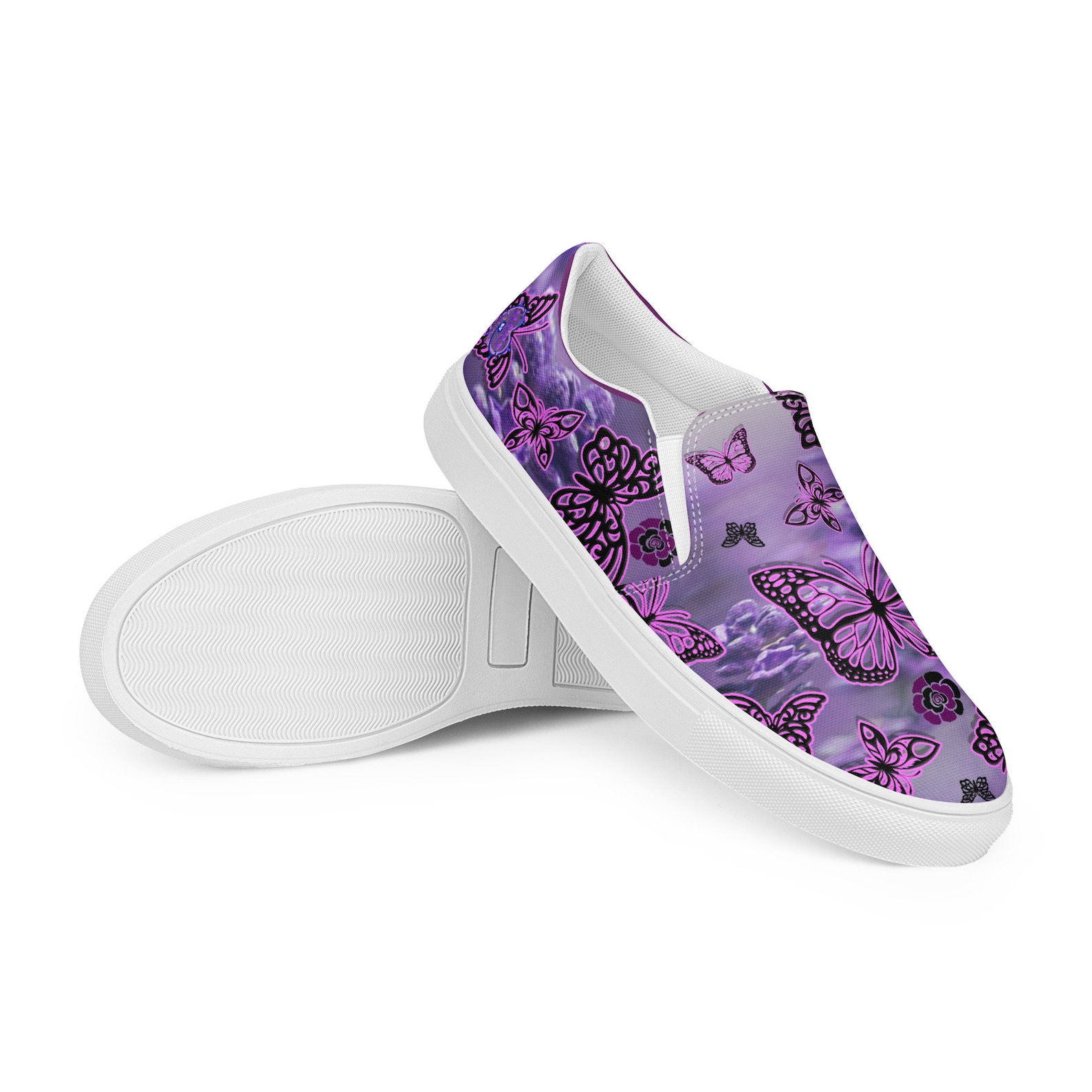 Butterfly, Butterflies Fashion Design Colorful Shoe, Patterned Women’s ...