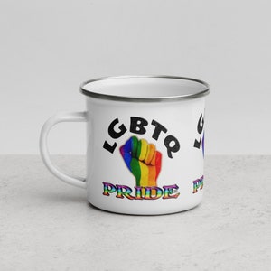 Coffee, Tea Mug. LGBTQ Enamel Mug. Lesbian, Gay, LGBTQ, Bisexual ...
