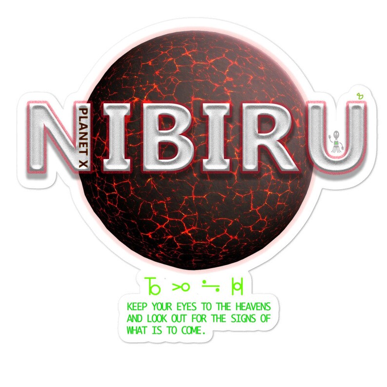 NIBIRU, Red Sun, Mon, Planet X. Car, Laptop, Skateboard Bubble-free ...