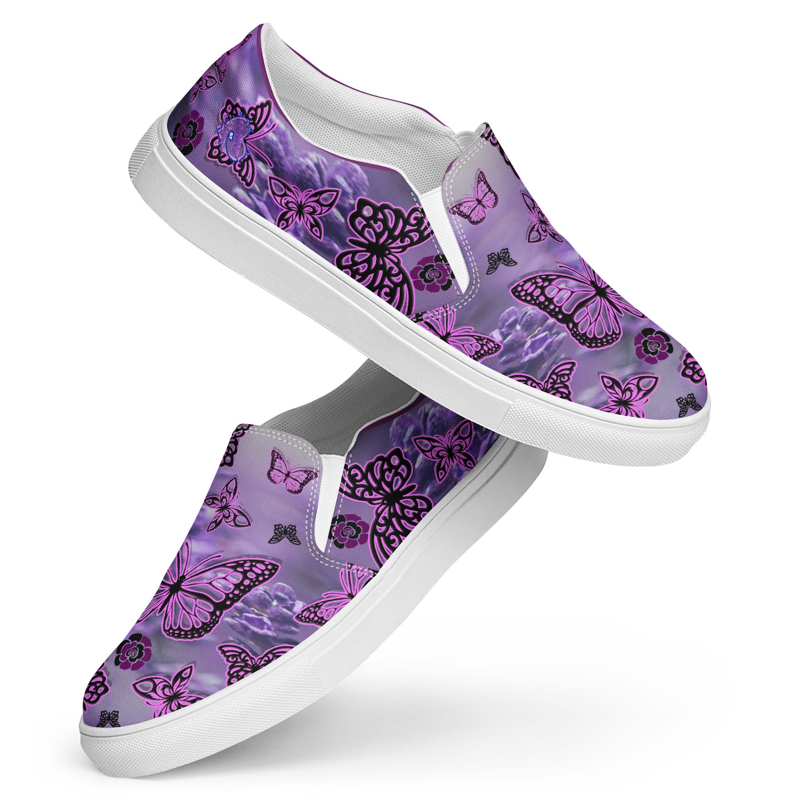 Butterfly, Butterflies Fashion Design Colorful Shoe, Patterned Women’s ...
