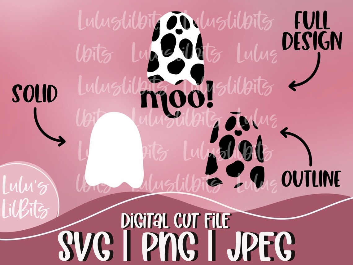 Ghost Cow Print SVG Ghost Cut File Cut File for Cricut or - Etsy