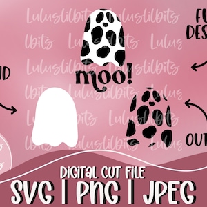 Ghost Cow Print SVG | Ghost Cut File | Cut File for Cricut or ...