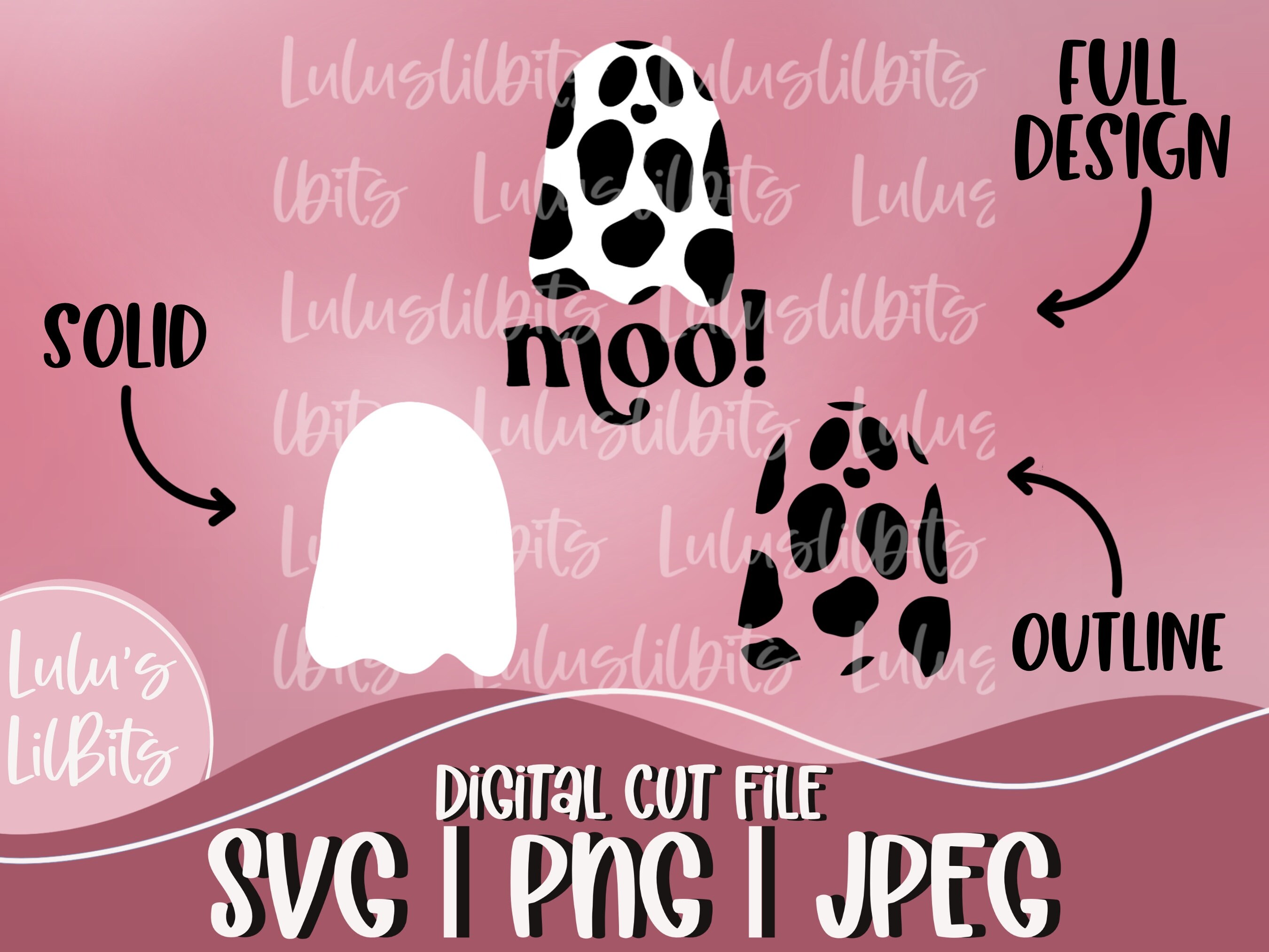 Ghost Cow Print SVG Ghost Cut File Cut File for Cricut or - Etsy