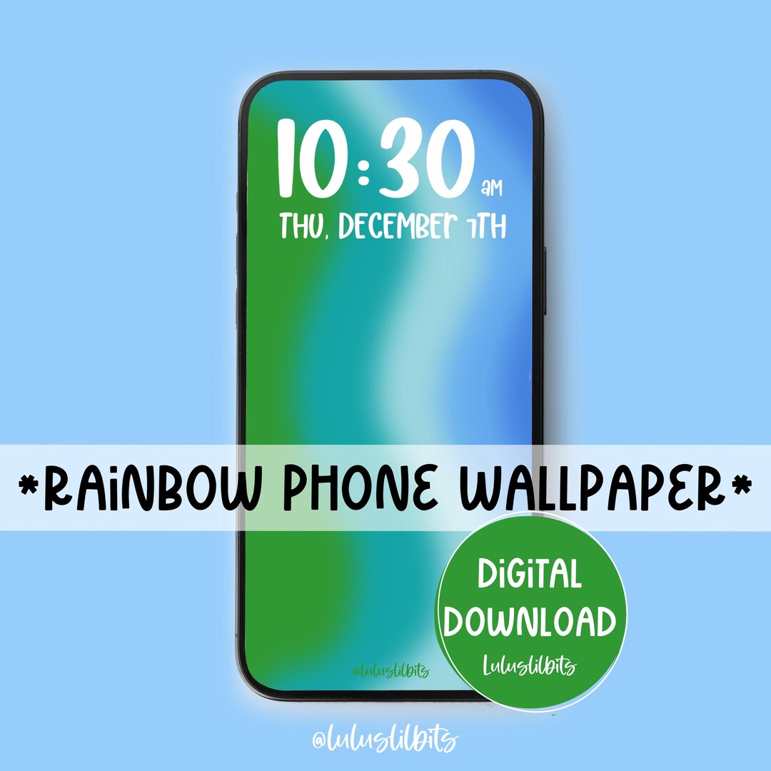 Blue and Green Gradient Digital Phone Wallpaper | iPhone Wallpaper ...