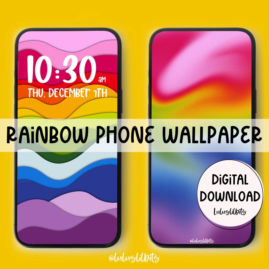 Rainbow Phone Wallpaper Set | Colorful Abstract Digital Download ...