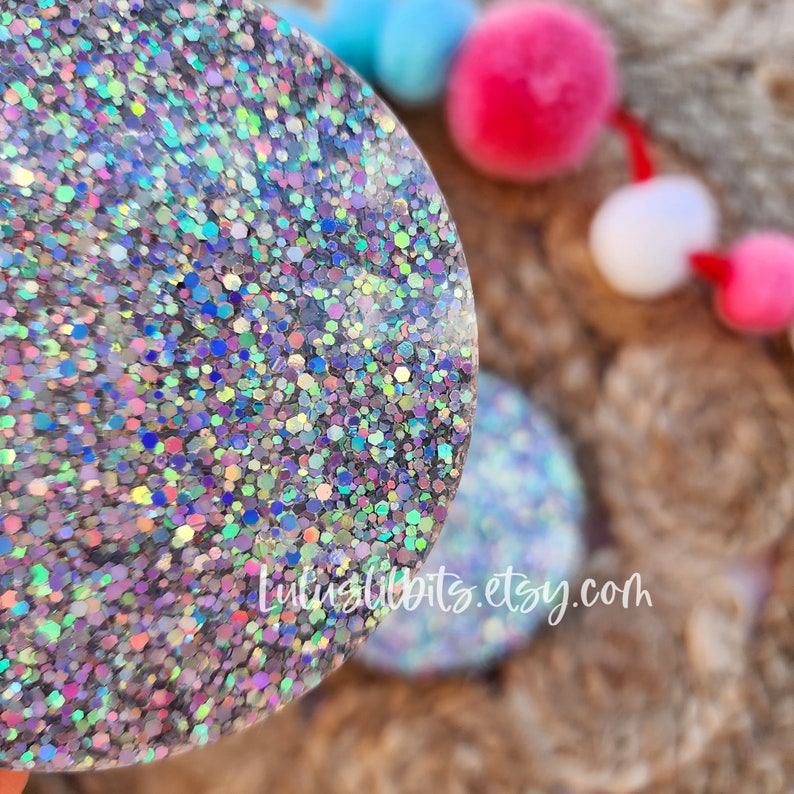 Silver Glitter Car Coaster Set | Holographic Auto Accessories - Etsy