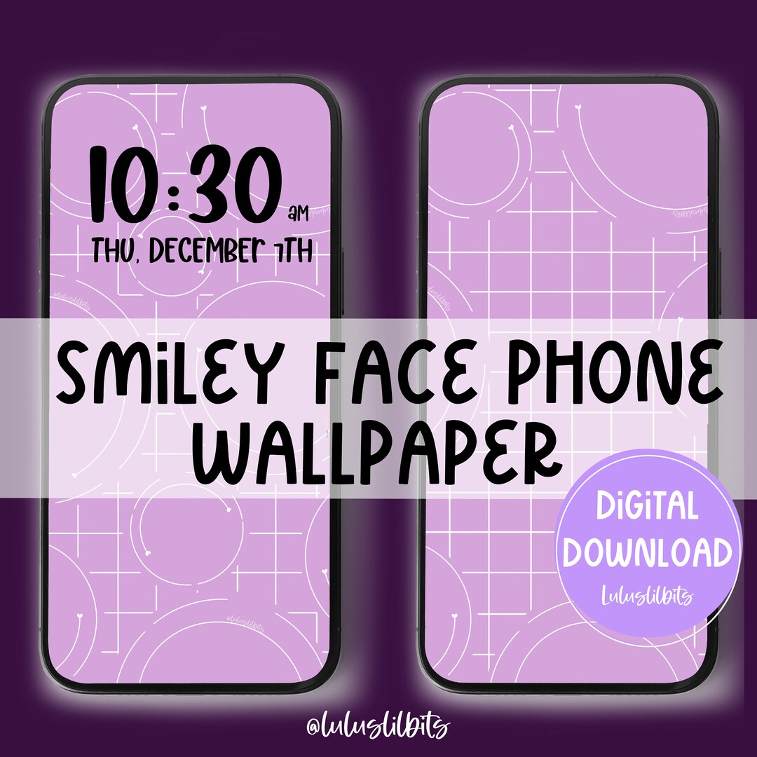 Smiley Face Digital Phone Wallpaper | Digital Download | Modern Phone ...