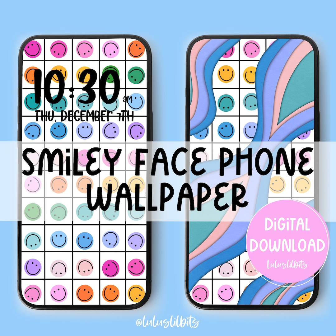 Rainbow Smiley Digital Phone Wallpaper | Phone Wallpaper | iPhone ...